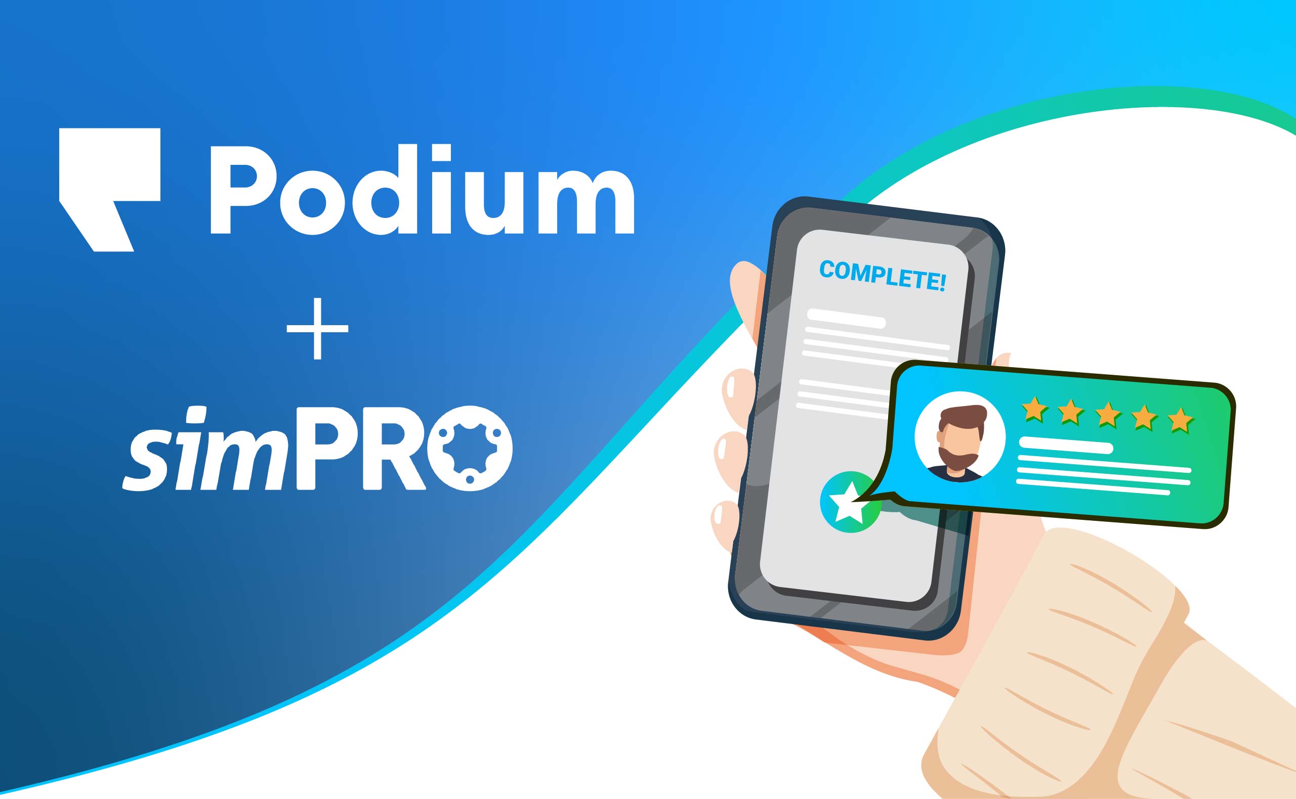 Increase reviews and boost credibility with Podium + simPRO | simPRO
